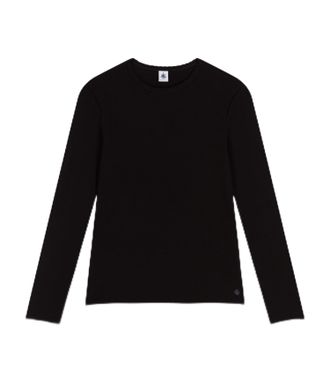 Petit Bateau A0B6E Lang&auml;rmeliges T-Shirt Damen Schwarz S