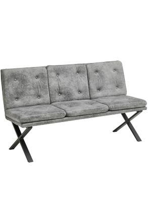 MID.YOU Mid.you Sitzbank, Grau, Metall, Textil, 3-Sitzer, 160x90x41 cm, Esszimmer, B&auml;nke, Sitzb&auml;nke