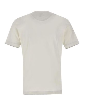 Eleventy Mens T-Shirt Giza Cotton White-Light Grey Melange T-Shirts White/light And Polos