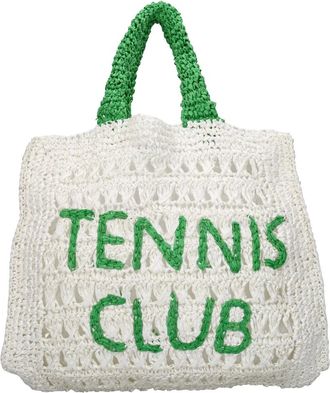 De Siena shoes Femme, Sacs, Blanc, Taille: ONE Size Tennis Club Raffia Tote Bag