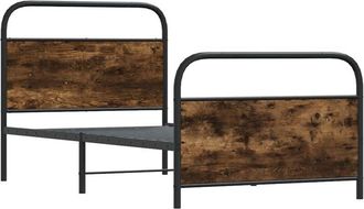 vidaXL Bettgestell ohne Matratze 90x190 cm R&auml;uchereiche Holzwerkstoff Vidaxl