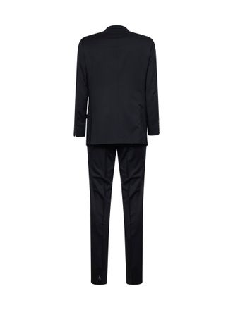 Kiton Double-Breasted Virgin Wool Pant Suit - Navy
