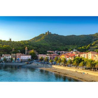 Ceanothe Tableau sur toile plage de Collioure 65x97 cm - Impression sur Toile Murale D&eacute;corative - Image imprim&eacute;e en HD sur Toile - Toile sur Ch&acirc;ssis en Bois