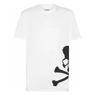 Philipp Plein T-shirt Rundhals SS Skull&Bones - - Tops - Herren - Wei&szlig; - 3XL