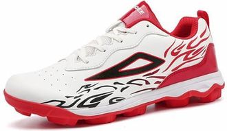 Generic Chaussures de Baseball performantes l&eacute;g&egrave;res Semelle MD r&eacute;active Crampons en Caoutchouc pour Jeu comp&eacute;titif mouvements Rapides Hommes Femmes,Rouge,41 E