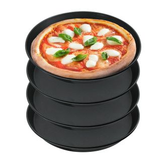 Zenker Back- und Pizzablech 4er Set - Hochwertige Backbleche für Pizza und Kuchen, rund, Ø30cm, hitzebeständig bis 230°C