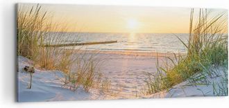 Arttor Panorama Bilder auf Leinwand 100x40cm Leinwandbild Düne Strand Meer Groß Wanddeko Bild Schlafzimmer Küche Wandbilder Dekoration Wohnzimmer Wall Decor 