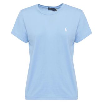 Ralph Lauren Femme, Tops, Bleu, Taille: 44 FR T-shirt &agrave; col rond avec logo brod&eacute;