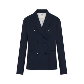 Seventy Zweireihiger Gabardine-Blazer - - Jackets - Damen - Blau - XS