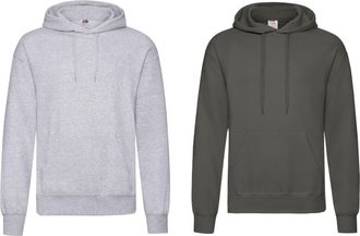 Fruit Of The Loom Herren Hooded Sweat Sweatshirt (XXL, 1 Grau/ 1 Anthrazit)