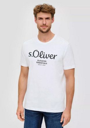 s.Oliver T-Shirt mit Rundhals-Ausschnitt, kurzarm, Logo-Aufdruck im 2er Pack