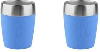 Emsa 514515 Isolier-Trinkbecher, Mobil genie&szlig;en, 200 ml, Dreh- Trinkverschluss, Wasserblau, Travel Cup, 1 St&uuml;ck (2er Pack)