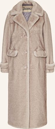 Herno Herno Kunstpelz-Mantel grau
