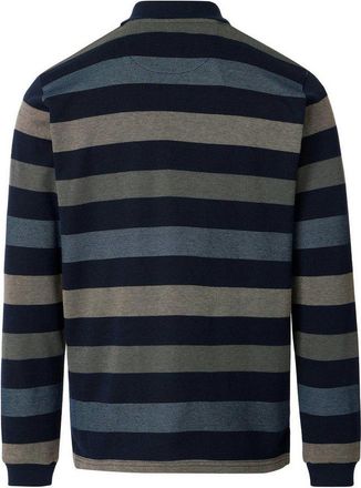 Redmond Langarm-Poloshirt REDMOND Casual Herren Poloshirt Langarm Regular Marine Streifen