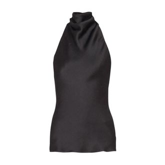 Balmain R&uuml;ckenfreies Krepp-Satin-Oberteil - - Tops - Damen - Schwarzk - M