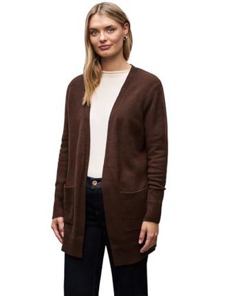 Street One 2515457 Cardigan Ouvert, Dark Hazelnut Brown Mel, 44 Femme