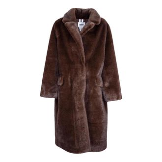 S.W.O.R.D 6.6.44 Brauner Kunstpelzmantel mit klassischem Kragen - - Coats - Damen - Braun - S