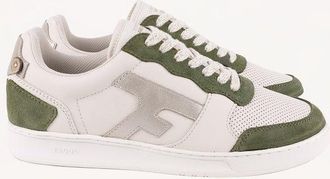 Faguo Baskets en cuir kaki et dor&eacute;