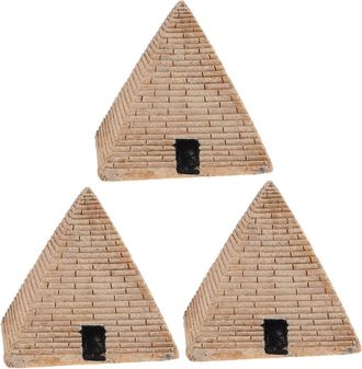 BESPORTBLE 3stücke Pyramide Aus Kunstharz Einzigartige Pyramidendekoration Ägyptische Mini-spielzeugpyramide Ägyptische Pyramidenfiguren Schreibtischdekoration P