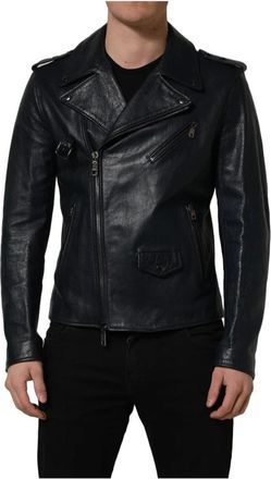 Dolce & Gabbana Homme, Vestes, Noir, Taille: L Blouson de motard