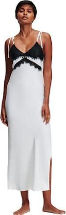 Karl Lagerfeld Femme Négligé Maxi avec Bordure en Dentelle, Ivoire, M