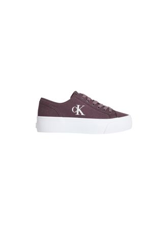 Calvin Klein Jeans Plateausneaker CALVIN KLEIN JEANS VULC FLATFORM LOW CV MG, Damen, Gr. 35, mauve, Textil, unifarben, Schuhe Plateausneaker, Schn&uuml;rschuh, Freizeitschuh,