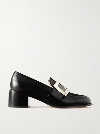 Roger Vivier Escarpins Façon Mocassins En Cuir À Boucles Viv Rangers - Noir