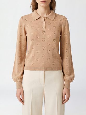 Twinset Strickpolo mit Puff&auml;rmeln aus Baumwolle und Kaschmir