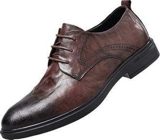 Generic Richelieus Classiques &agrave; Bout Golf for Hommes, Style Brogue Britannique, Chaussures habill&eacute;es en Cuir Rehaussantes, Lacets, &eacute;l&eacute;gantes et Formelles
