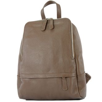 modamoda.de T138 Damen Leder Rucksack Handtasche handmade in Italy, Farbe:Blassbraun