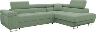 Mirjan24 Ecksofa Torezio Cord mit Bettkasten, Einstellbare Kopfst&uuml;tzen, Sofa mit Schlaffunktion, Eckcouch f&uuml;r Wohnzimmer, L-Form Couch mit Bettfunktion (Poso 4