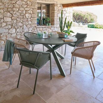 Hesperide Table de jardin 6 places Oryon D130cm vert laurier - Hesp&eacute;ride