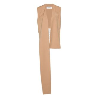 Gauch&egrave;re Femme, Vestes, Beige, Taille: 38 FR Gilet en laine &agrave; d&eacute;tails de lani&egrave;res