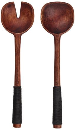 ASA Selection Salatbesteck mit Schwarzem Nylongriff Wood L 24 cm B 6,3 cm H 3,80 cm