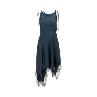 Acne Studios Femme, Robes, Bleu, Taille: 36 FR Satin Lace Dress