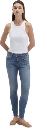 Mavi Damen Adriana Jeans, deep Shaded Street, Mid-Rise, Super Skinny, 26W 28L