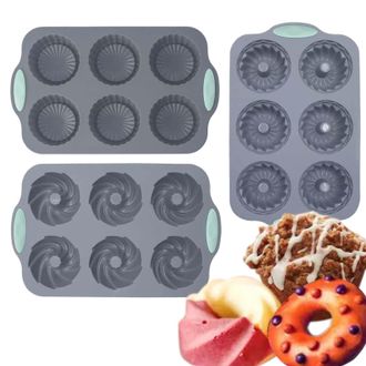 Generic Eisform - 3 St&uuml;ck DIY-Backblech, flexible Silikon- -Eisformen, Gefrierformen, f&uuml;r Getr&auml;nke, Donuts, Seife, Schokolade und Backen, einfach zu entformen