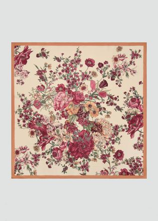 Mango Foulard &agrave; fleurs &eacute;cru - Femme - Taille unique - MANGO