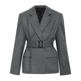Lanvin Wollblazer mit G&uuml;rtel - - Jackets - Damen - Grau - S