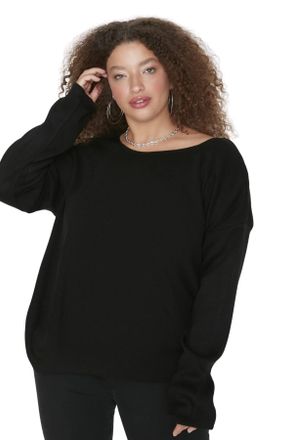 Trendyol Damen Tbbaw23an00021/Siyah Sweatshirt, Schwarz, XXL Gr&ouml;&szlig;en