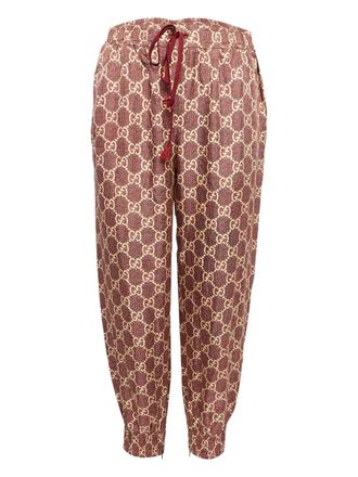 Gucci pantalon à motif GG - Rouge