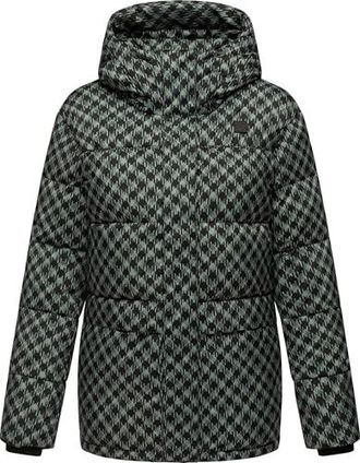 Ragwear Veste dhiver femme veste matelass&eacute;e chaude imperm&eacute;able et coupe-vent avec motif pied-de-poule tendance et capuche Wikesh Print YOUMODO XS-6XL, Dusty G