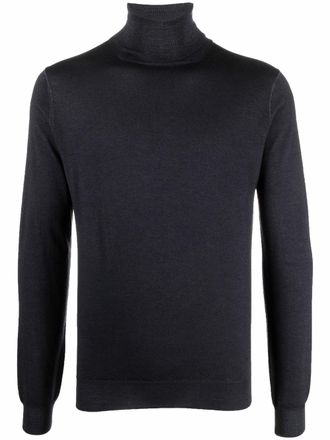 Dell'Oglio pull en laine mérinos à col roulé - Gris