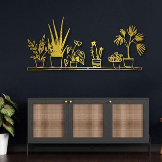 Generic Moderne minimalistische Metall-Wandkunst, Blumen-Wanddeko, botanische Motive, Sukkulenten f&uuml;r Wohnzimmer, Badezimmer, K&uuml;che, Innen- und Au&szlig;enbereich (