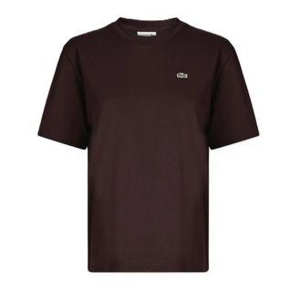 Lacoste Lockeres T-Shirt aus weicher Baumwolle - - Tops - Damen - Braun - S