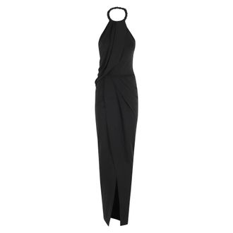 Amen Schwarzes Flie&szlig;endes Kleid mit Torchon-Ausschnitt - - Dresses - Damen - Schwarzk - 2XS