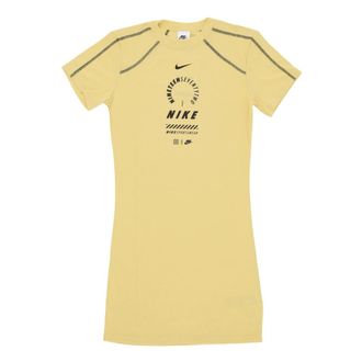Nike Gold Saturn Kleid Slim Fit Leichtgewicht - - Sport - Damen - Gelb - XS