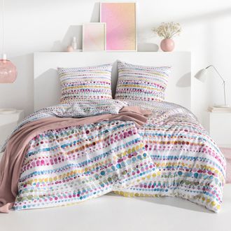 ESTELLA Seersucker Bettw&auml;sche Set - Bettgarnitur 100% Baumwolle - absolut b&uuml;gelfrei - 155x220 cm + 80x80 cm - Design 02