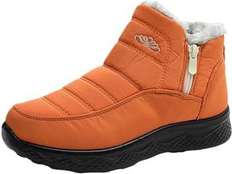 Generic Bottes de neige isolées pour femme, doublure en fourrure chaude, bottes de neige confortables, imperméables, antidérapantes, chaussures dextérieur, Or