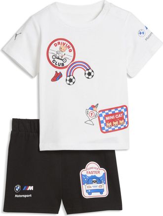 Puma BMW M MOTORSPORT Essentials T-Shirt und Shorts im Set Baby, Accessoires, Schwarz, 12-18M